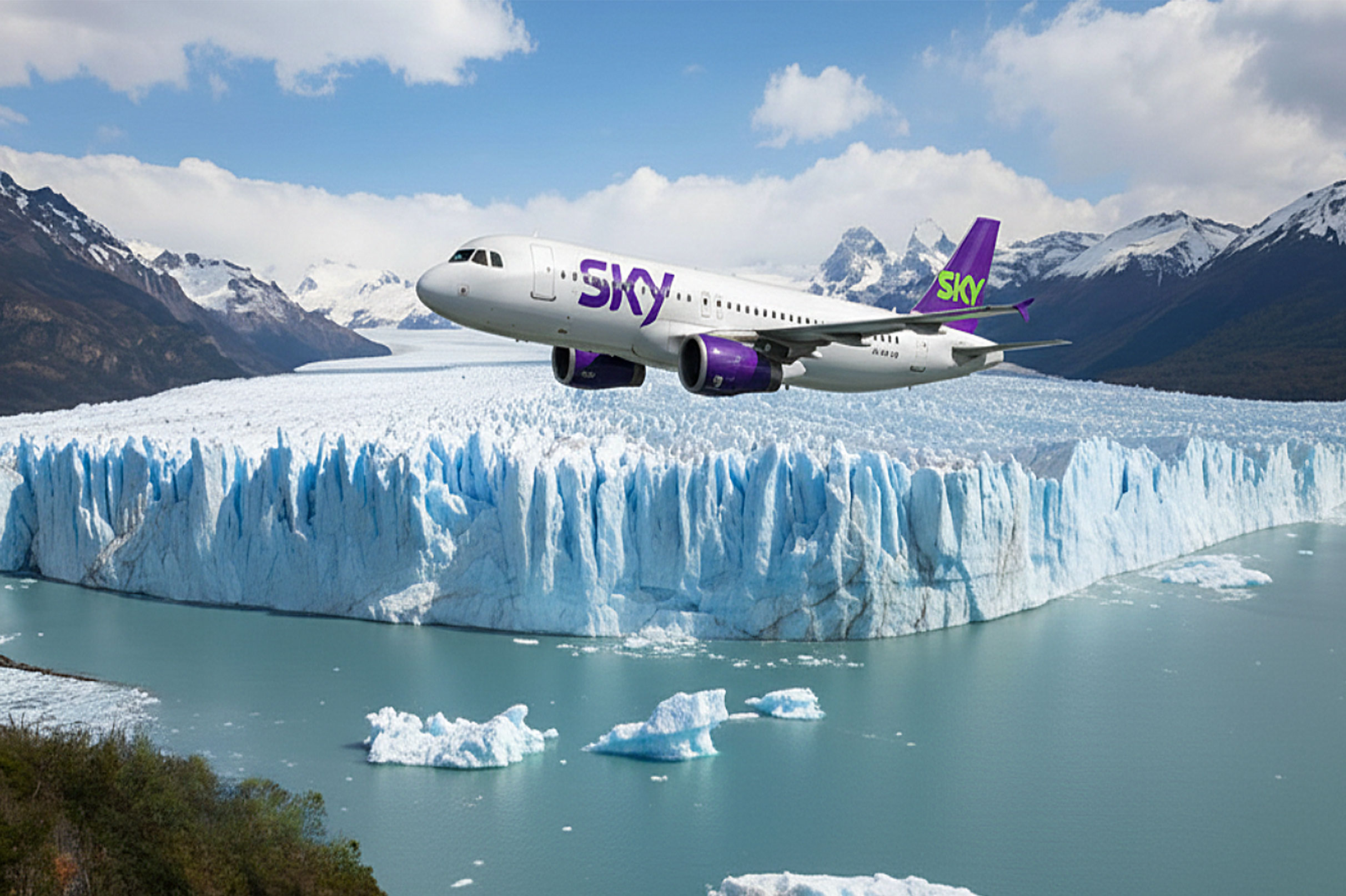 Santiago El Calafate Flights with SKY Return for Patagonia 2025